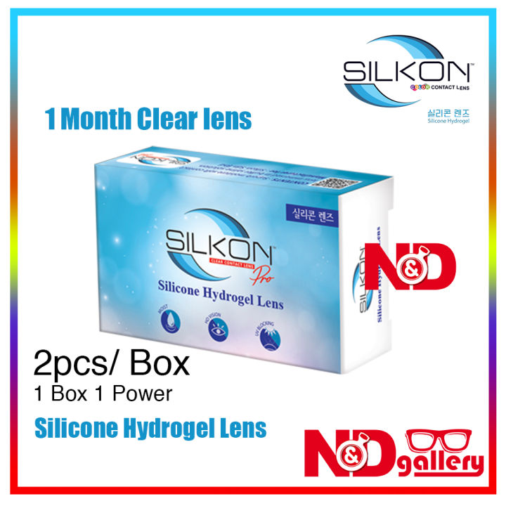 Silkon Pro Clear , 2 Pcs , 1 Month Clear Contact lens, Silicone ...