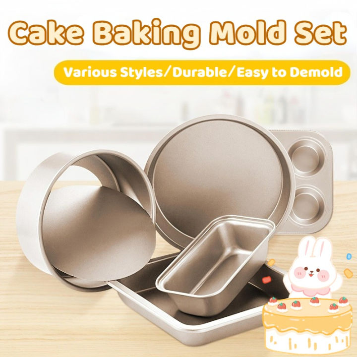 5PCS Baking Mold Set Non-stick Baking Pan Heat-resistant Pizza Mousse ...