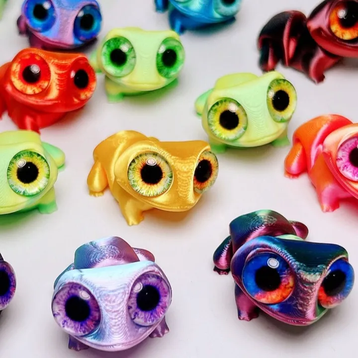 LUDEAU เหมือนจริงจริง เครื่องประดับรูปกบพิมพ์ลาย3D การ์ตูนลายการ์ตูน ตา ...