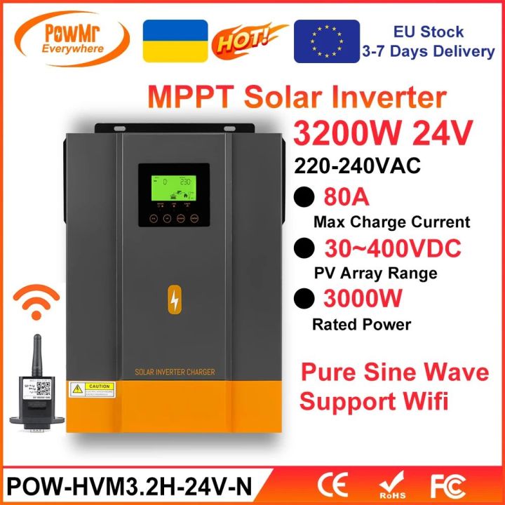 new PowMr Hybrid Solar Inverter 3.2KW 3.0KW 2.0KW 24V 12V Photovoltaic ...