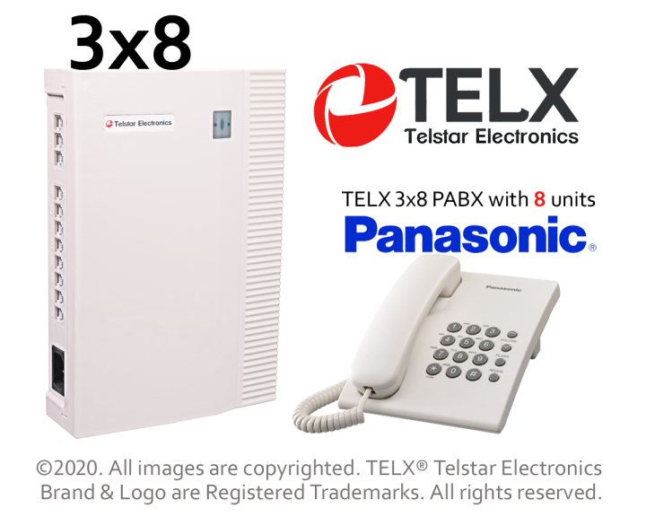 TELX ® BRAND 3x8 PABX with Local Warranty, packaged with 8Panasonic ...