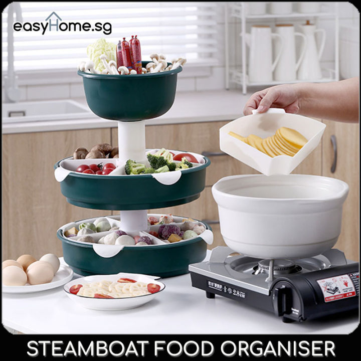 Steamboat Food Organiser / Hot Pot Storage Organizer / Drainage Holes ...