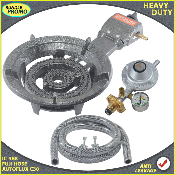 HEAVY DUTY C30A GAS STOVE WITH IC-368 SAFETY REGULATOR AND HOSE | Lazada PH