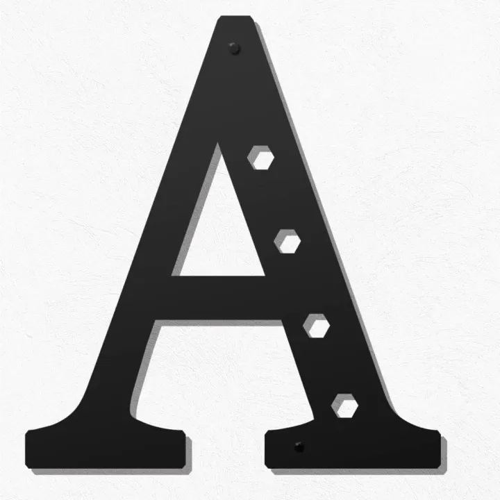 Metal Letters Wall Decor 12 Inch, Hanging Letter Sign Black, Visual 3D ...