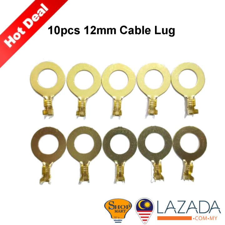 Car Open Cable Lug Wire Copper Connector Lug Speaker Pin 12MM Ring Wire ...