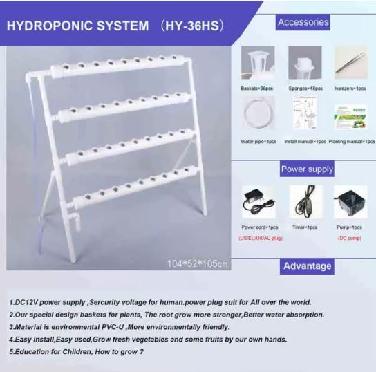 Hydroponics Grow System - High Quality NFT System PVC Pipes - 36/72/90 ...