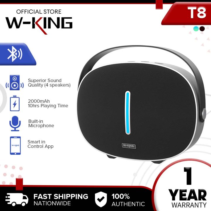 W-KING T8 portable home style fabric grill music box bluetooth speaker ...