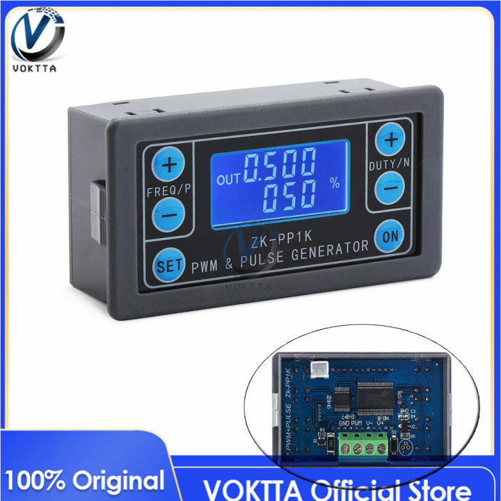 VOKTTA PWM Signal Generator 1-Channel LCD Digital Pulse Frequency Duty Cycle Adjustable Square ...