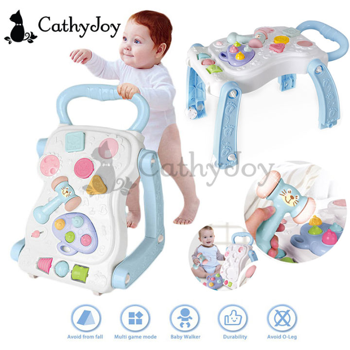 JOY Baby Walker with Hit the Mole Game Transform to Table Safe Triangle ...
