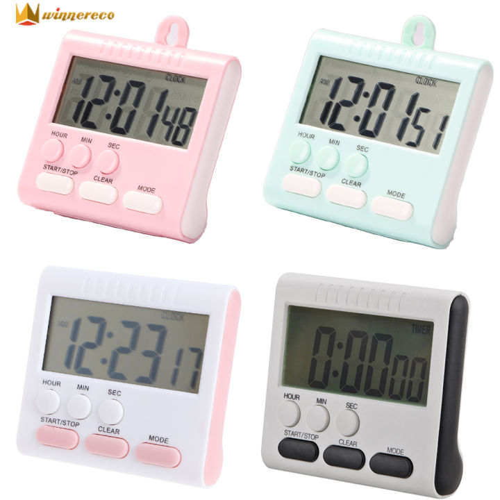 Magnetic Large LCD Digital Kitchen Timer Alarm Count Up Down Clock 24 ...