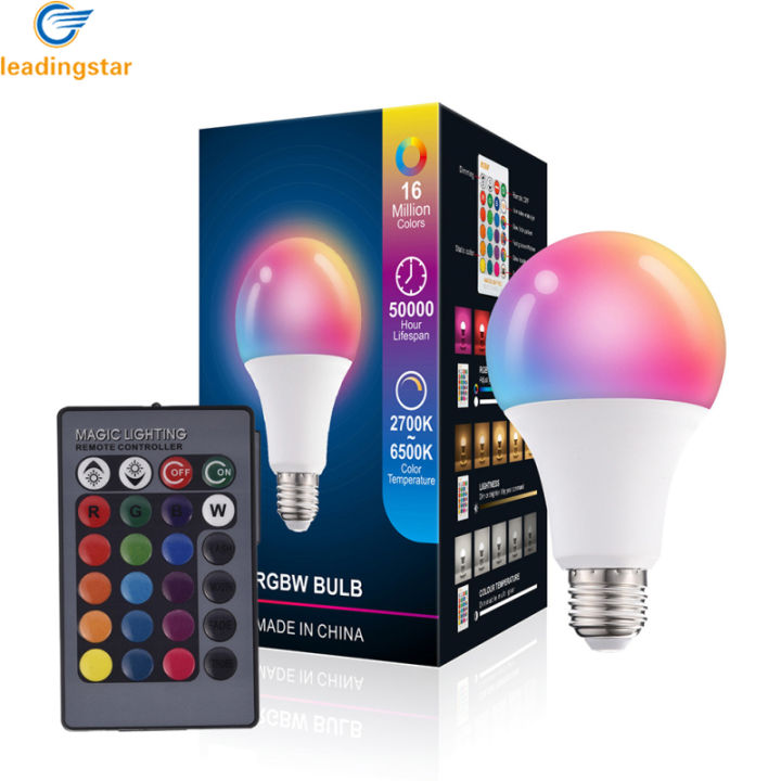 LeadingStar Fast Delivery Ac85-265v Led Rgb Light Bulb 4 Modes Color Changing Remote Control ...