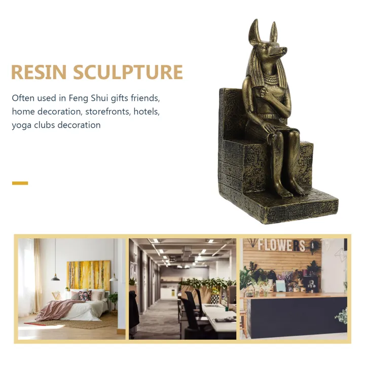 [KONKDO] Egyptian Dog Statue Anubis God Sculpture Figurine Resin Egypt ...