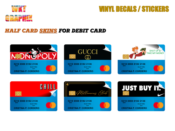 HALF CARD SKINS / STICKERS FOR DEBIT CARD (BDO, BPI, GCASH, etc ...