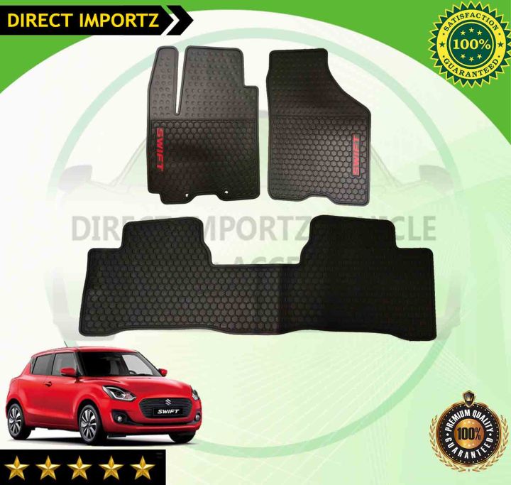 Suzuki Swift 2016 to 2022 Premium Rubber Matting BLACK LINING 2017 2018 ...