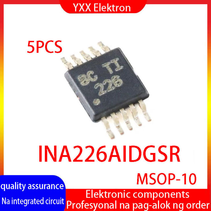 INA226 INA226AIDGSR ของแท้ใหม่5ชิ้นหน้าจอผ้าไหม226 SMT กระแสสองทิศทาง MSOP-10/ไฟชิปตรวจสอบ IC ...