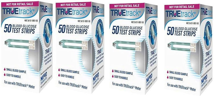 TRUEtrack Test Strips, 200 Count, for TRUEtrack Blood Glucose Meter ...