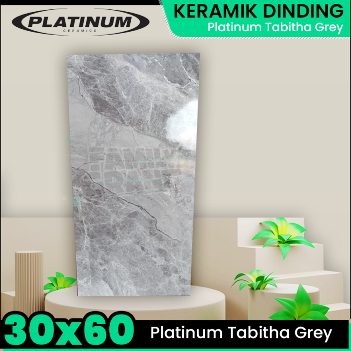 Keramik Dinding 30x60 Platinum Tabitha Grey Wall Tile Motif Marmer Abu ...
