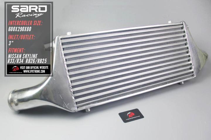 SARD INTERCOOLER SKYLINE R33 R34 RB26 RB25 600X280X80 3 INCH INLET ...