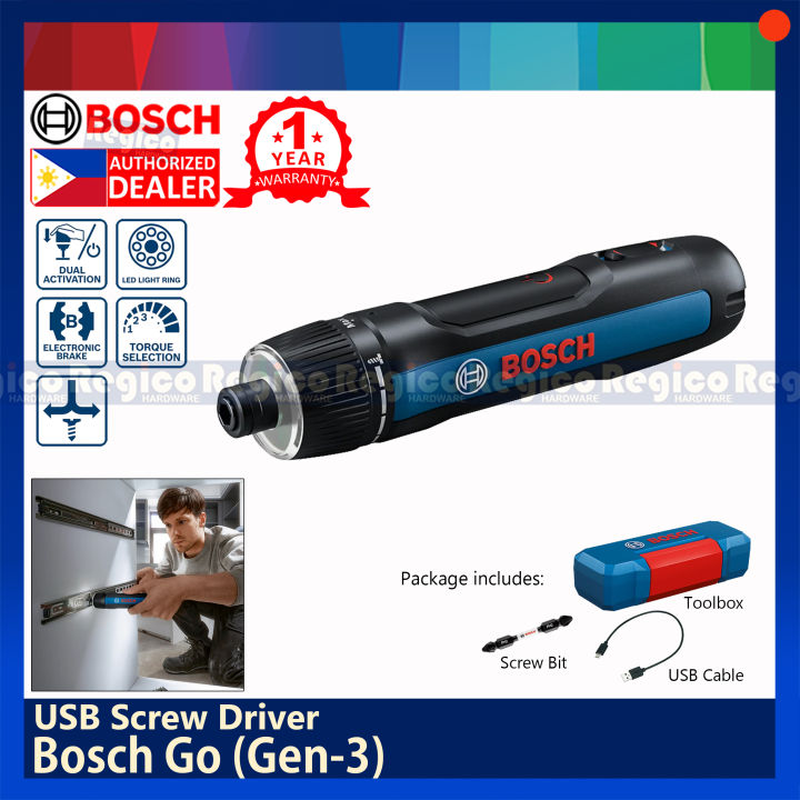 Bosch Go Gen-3 (3.6V) USB Screwdriver Bosch Cordless Regico Hardware ...