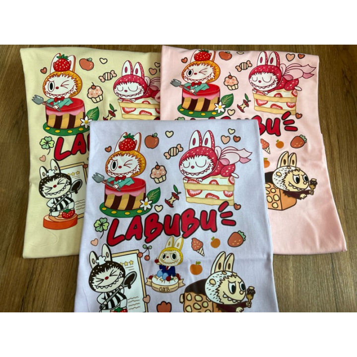 เสื้อยืด(Just)LABUBUเค้ก S-5XL | Lazada.co.th