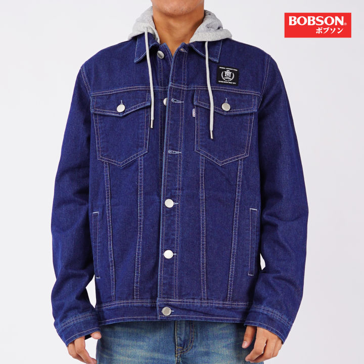 Bobson Japanese Men's Basic Hoodie Denim Jacket for Men Trendy Fashion ...