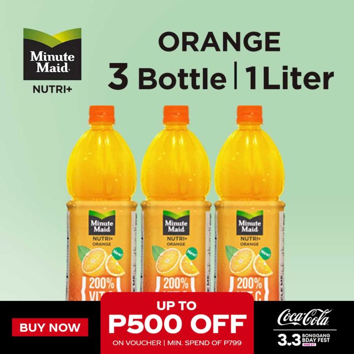 Minute Maid Nutri+ Orange 1L - Pack of 3 | Lazada PH