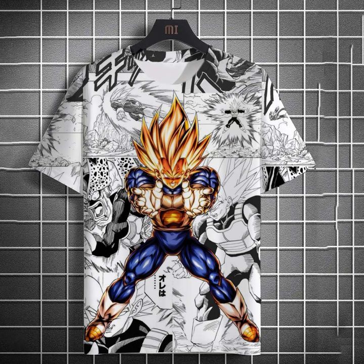 Dragon Ball Z Pattern T-shirt Summer Anime Style Men's Casual Neutral ...