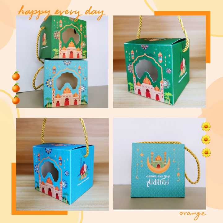 10/20PCS Hari Raya Cookies Gift Box With String Eid Mubarak Gift Box ...