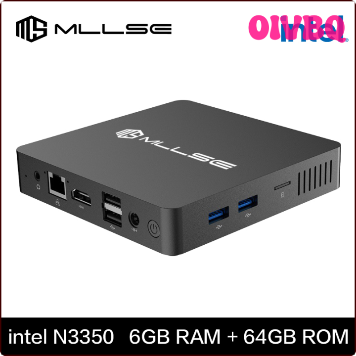 OIVBQ MLLSE M2 Mini PC Intel Celeron N3350 CPU 6G RAM 64G ROM compatible+VGA USB3.0 Win10Pro ...
