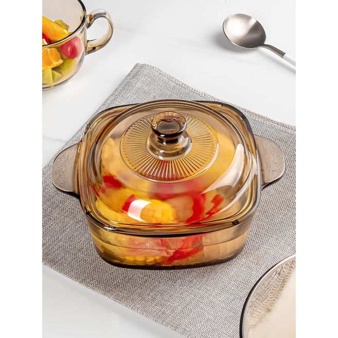 1pc. SQUARE DIAMOND GLASS POT 1L. | Lazada PH