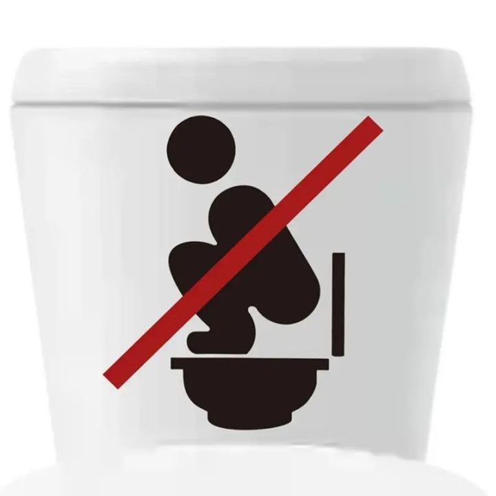 Warning Decals for Toilet Adhesive No Squatting Toilet Warning Stickers ...