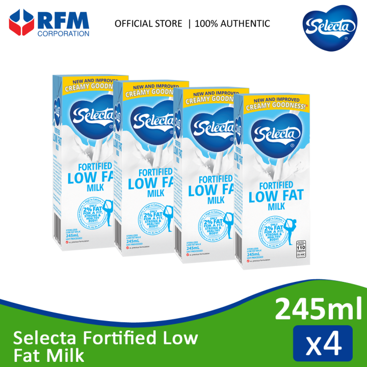 Selecta Fortified Low Fat Milk 245ml - Set of 4 | Lazada PH