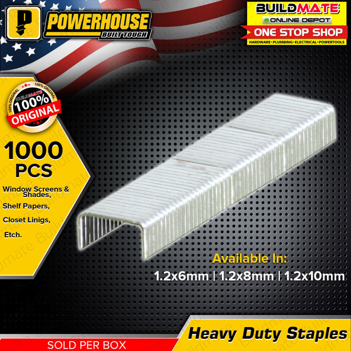 POWERHOUSE HEAVY DUTY 1.2mm 1000 PCS Stape Wire Nail Stapler Gun Tacker ...