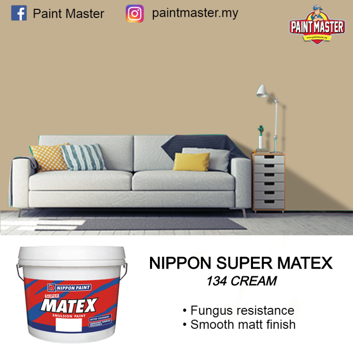 7L NIPPON SUPER MATEX 134 CREAM - Matt Finished Interior Acrylic ...