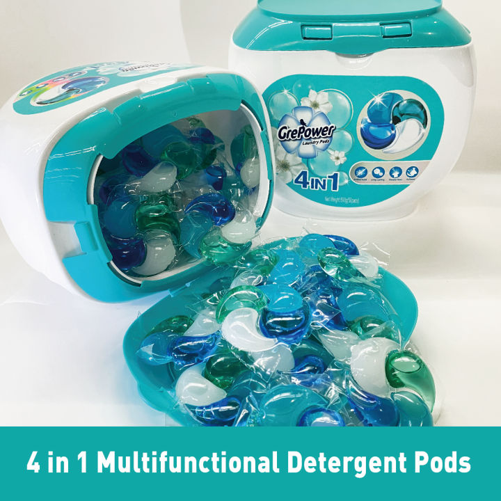 (SG Local) GrePower 4-in-1 Laundry Detergent Capsules 12g x 50 pods | Lazada Singapore