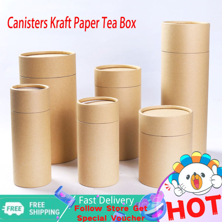 Canisters Kraft Paper Tea Box Dried Fructose Container Tea Packing Box ...