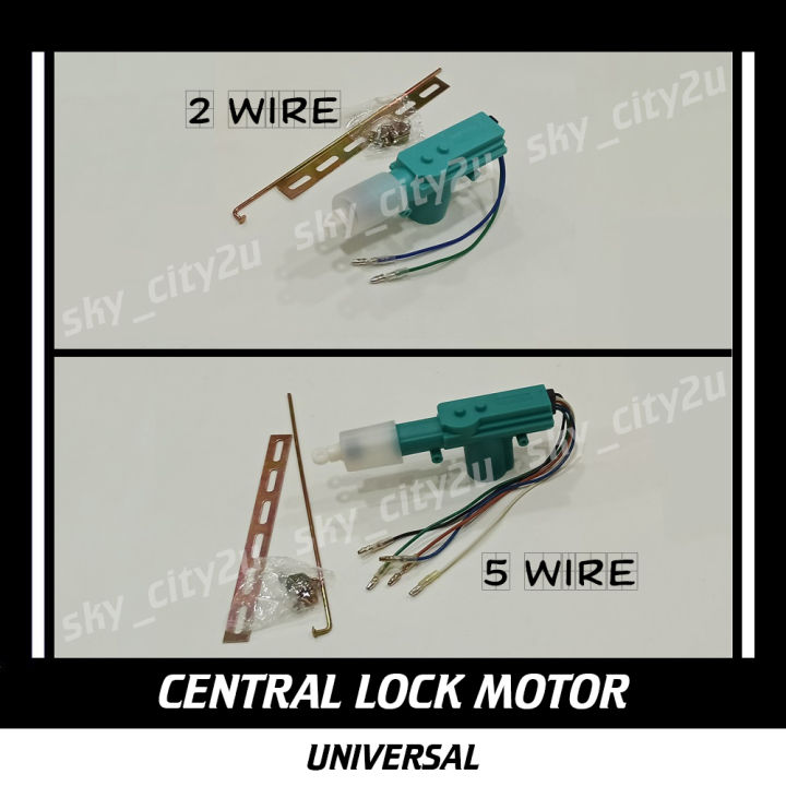 Universal Car Power Central Lock Motor 2 or 5 Wires Center Locking 2 ...