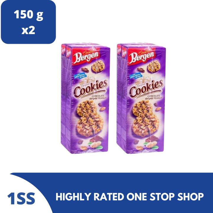 Bergen Cookies Chocolate Stripped Peanut, 150g set of 2 | Lazada PH