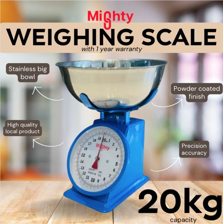 [Mighty] Weighing Scale 20kg with Big Bowl 20 kilograms / Timbangan 20 ...
