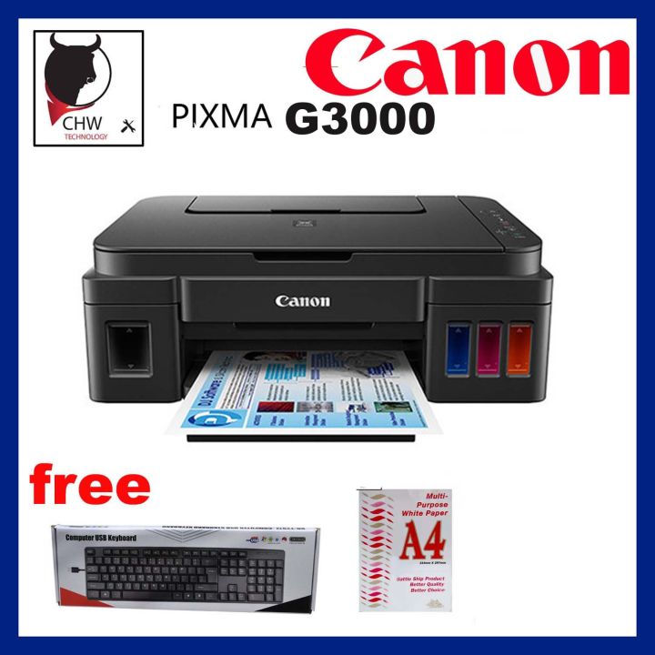 Canon PIXMA G3000 All-In-One Ink Tank Wireless Printer (Print, Scan ...