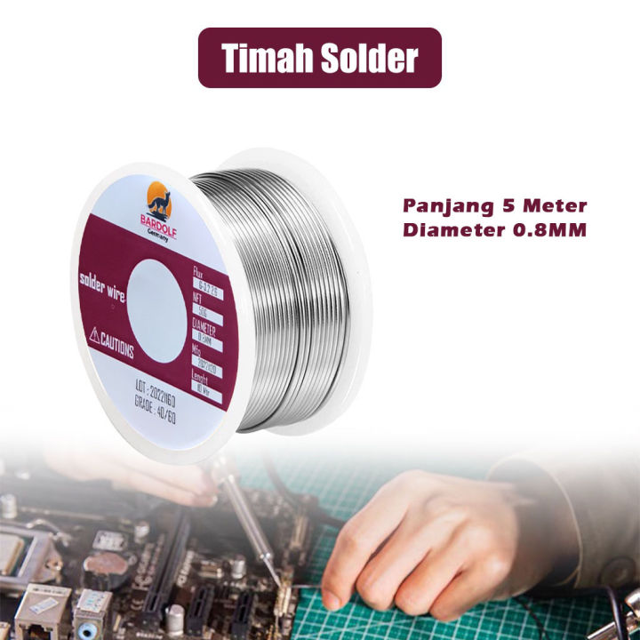 Bigmom Tinol Timah Solder 5 Meter 0.8mm Soldering Iron Core Wire ...