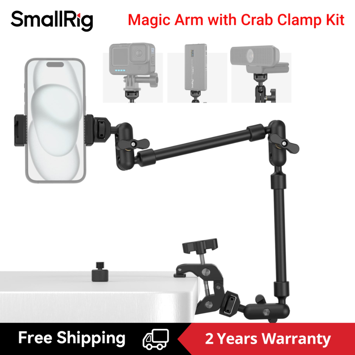 SmallRig Magic Arm with Crab Clamp Kit Overhead Phone Mount Flexible ...