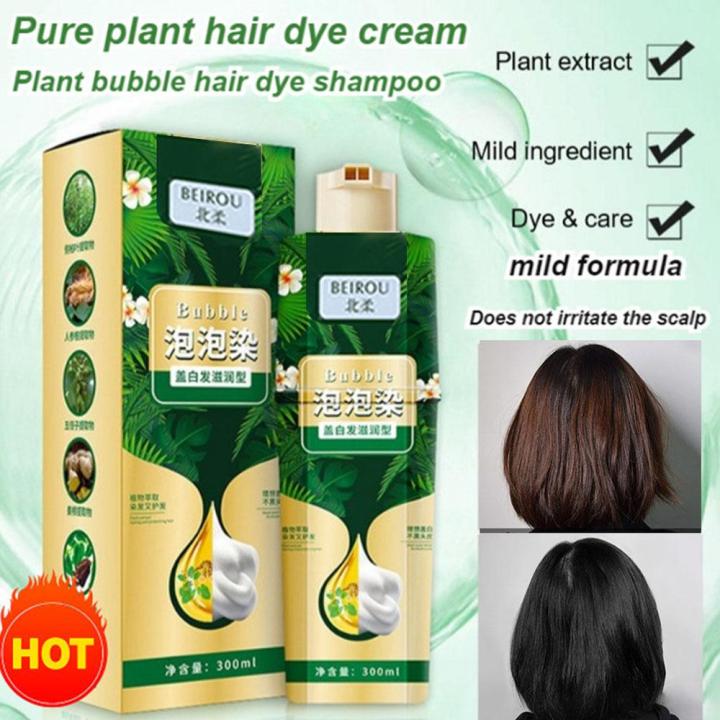 [LOCAL] BEIROU Bubble Hair Dye Shampoo Hair Color Permanent Natural ...