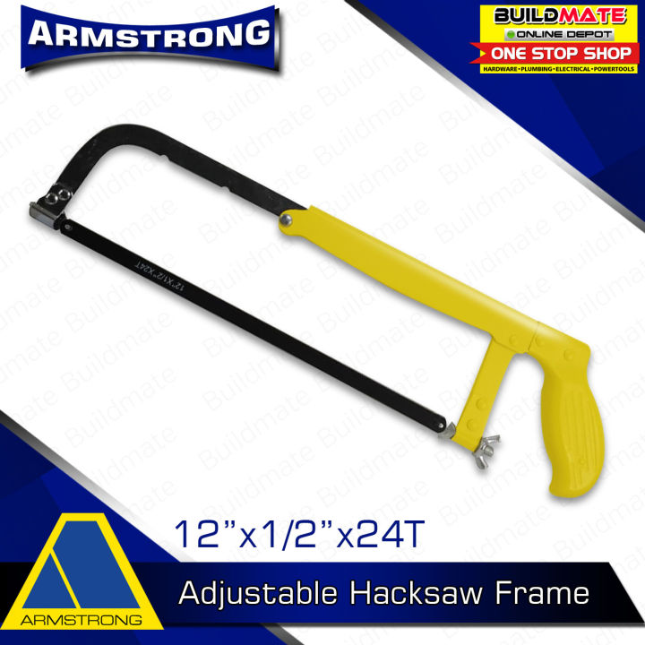 ARMSTRONG Adjustable Hack Saw Hacksaw Frame 12" x 1/2" x 24T ...