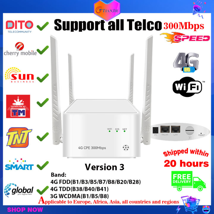 4G LTE CPE Wifi Router Modem Unlocked Unlimited Hotspot Wifi With Sim ...