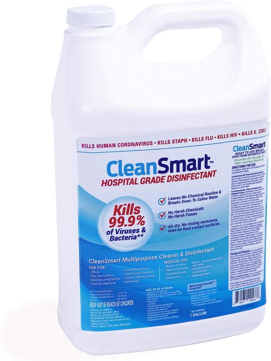 CleanSmart Hospital Grade Disinfectant, Kills 99.9% of Viruses and ...