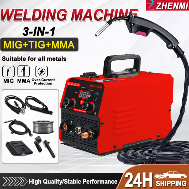 MIG Welding Machine Inverter MIG-999 IGBT Gasless Welding Machine MIG/MMA/TIG 3IN1 Portable ...