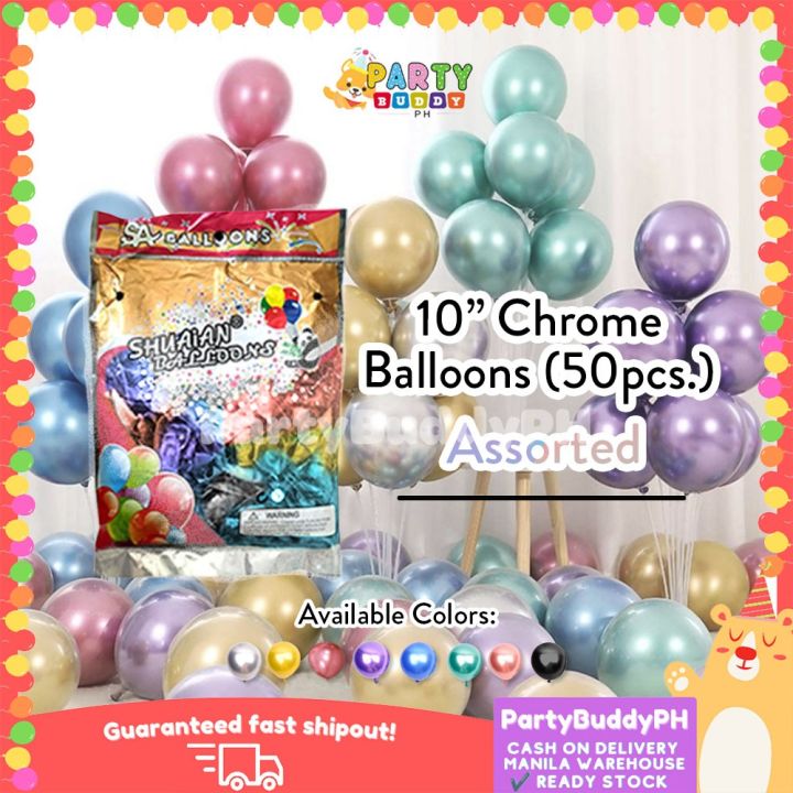 Chrome 10 inch 50pcs per pack sold by Partybuddyph | Lazada PH