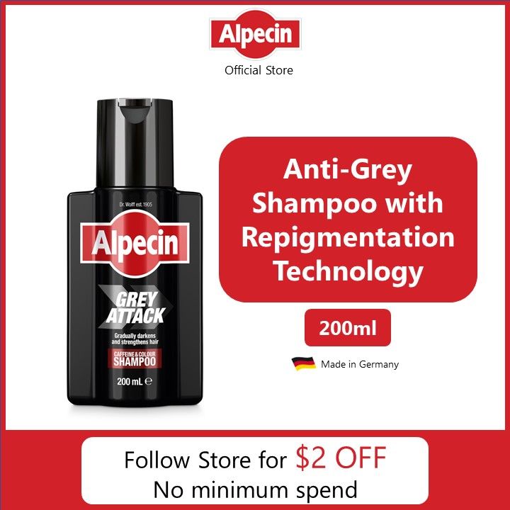 Alpecin Grey Attack Caffeine & Colour Shampoo (200ml) - Gradually ...
