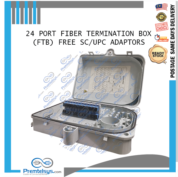 Fiber Termination Board (FTB) c/w SC/UPC Adapters 24 ports Unifi/TM ...